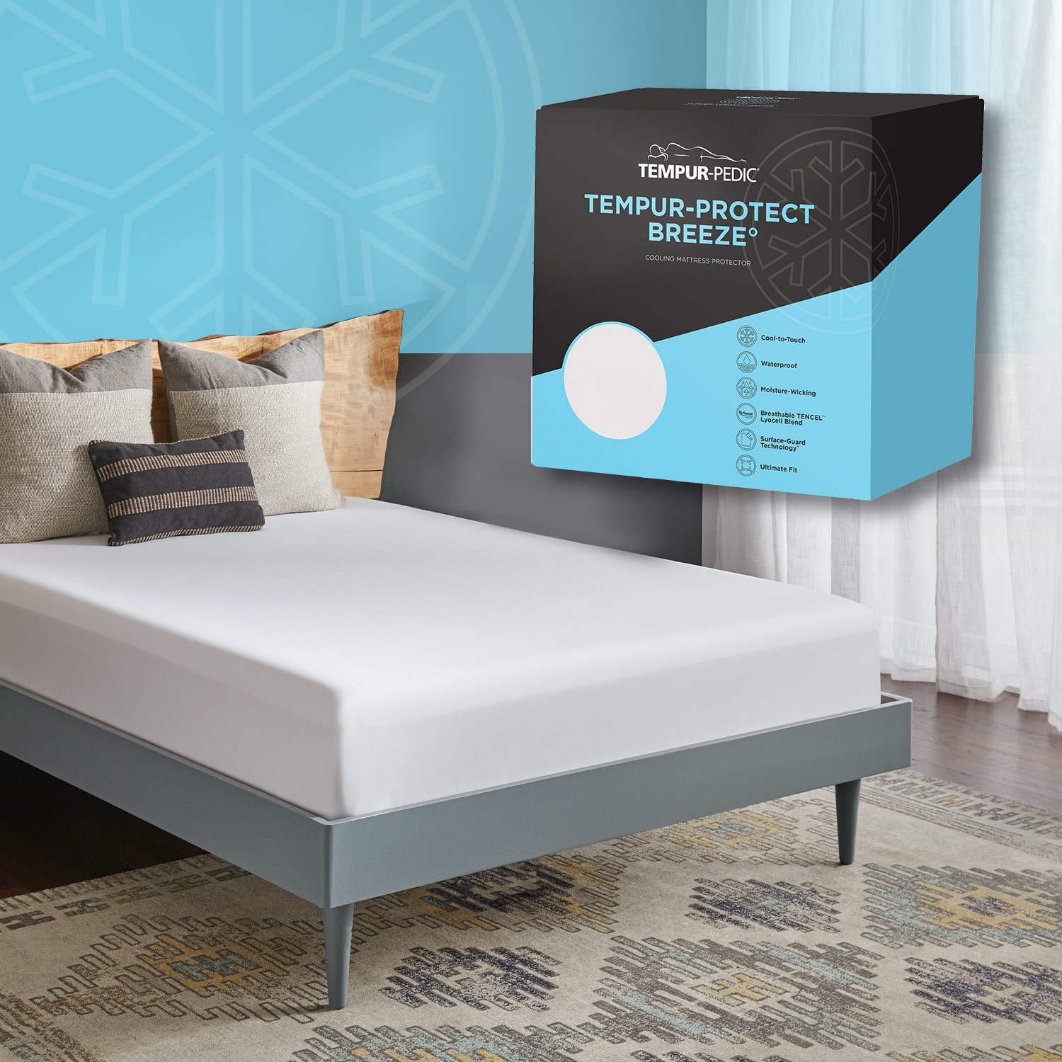 Tempur-Pedic Tempur Breeze Mattress Protector - Split King Mattress ...